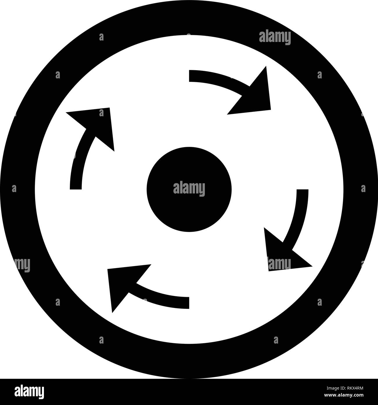 Vector Compulsory roundabout Icon Sign Icon Vector Illustration For ...