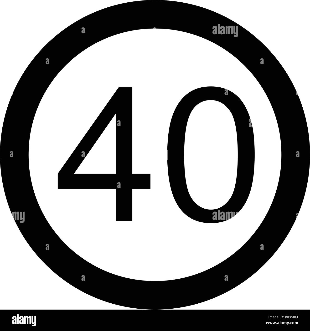 Vector Speed limit 40 Icon Sign Icon Vector Illustration For Personal ...