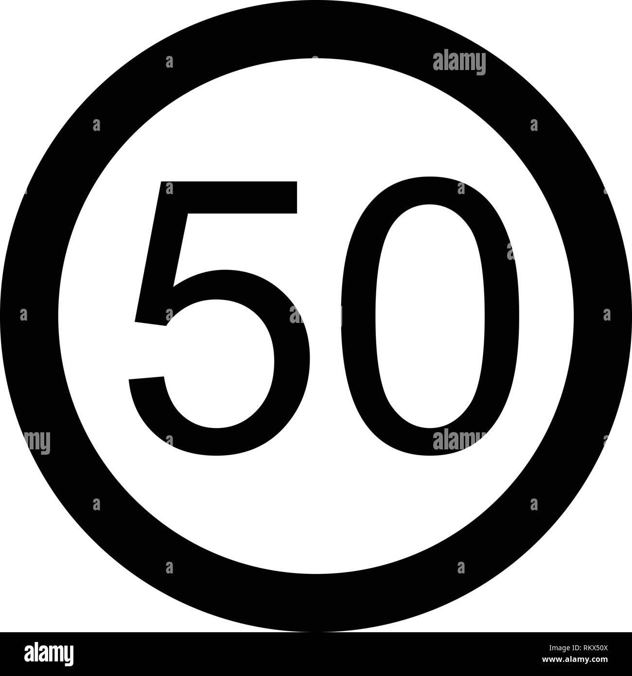 Vector Speed limit 50 Icon Sign Icon Vector Illustration For Personal ...