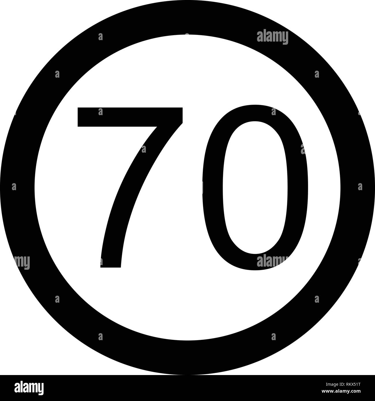 Vector Speed limit 70 Icon Sign Icon Vector Illustration For Personal ...