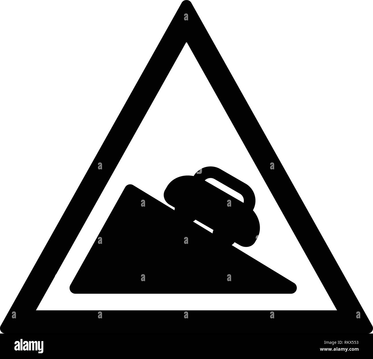 Vector Dangerous descent Icon Sign Icon Vector Illustration For ...