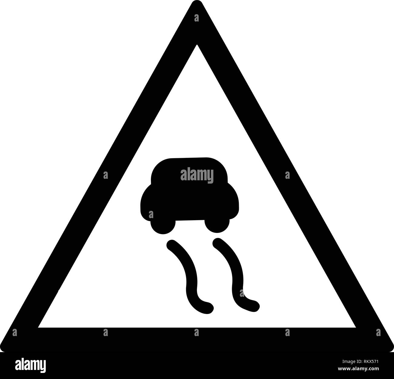 Vector Slippery roads Icon Sign Icon Vector Illustration For Personal ...