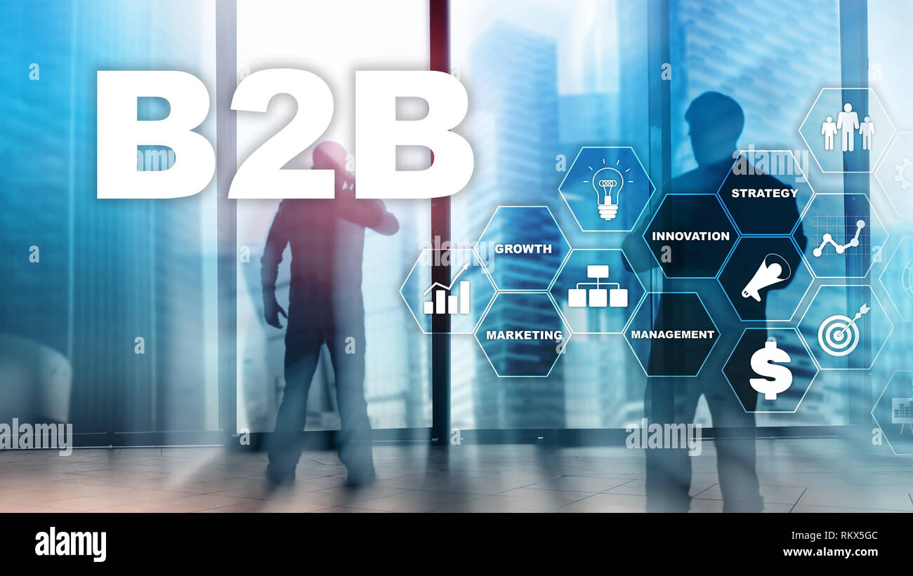 Business to business B2B - Technology future. Business model. Financial ...
