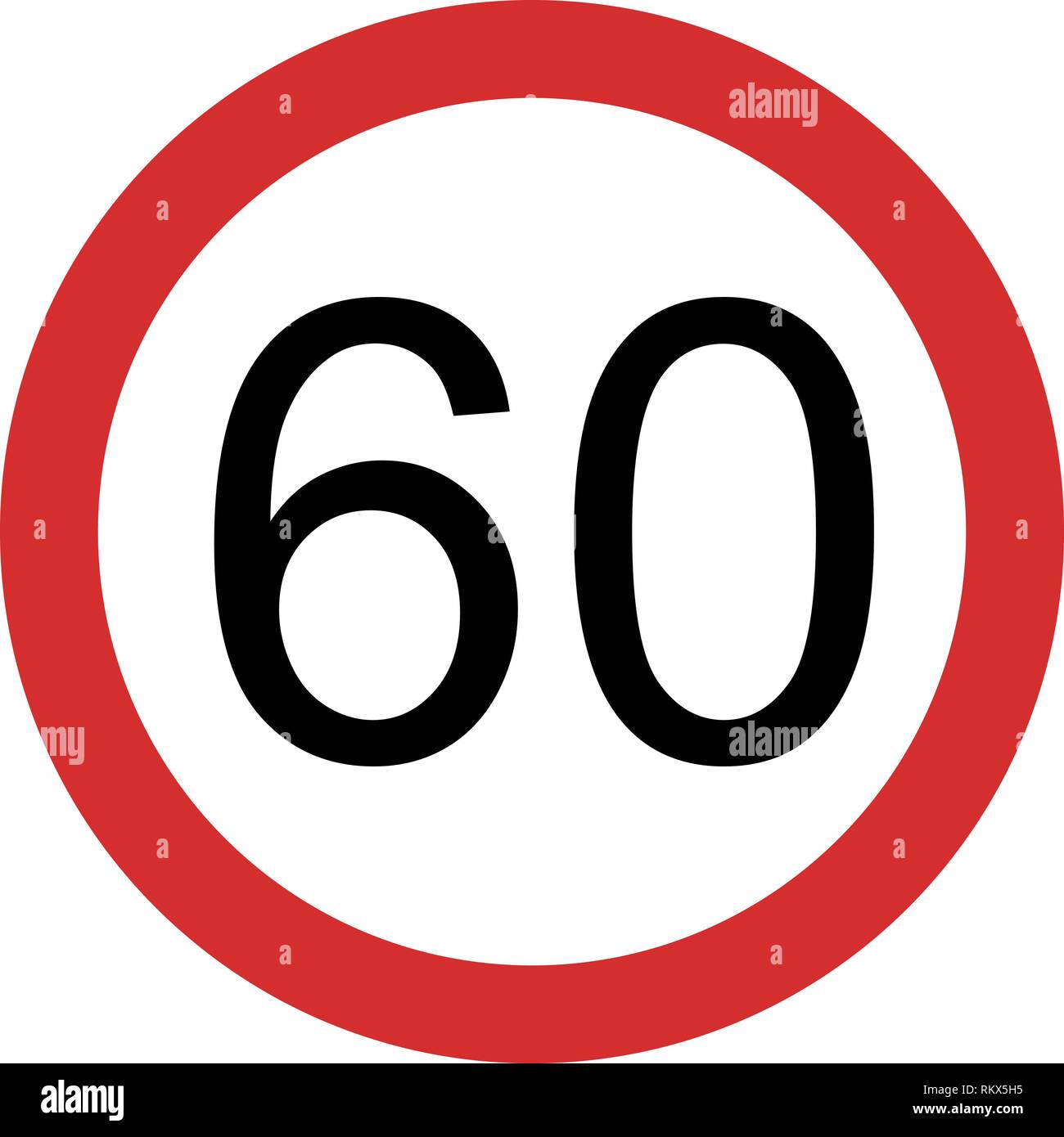 Vector Speed limit 60 Icon Sign Icon Vector Illustration For Personal ...