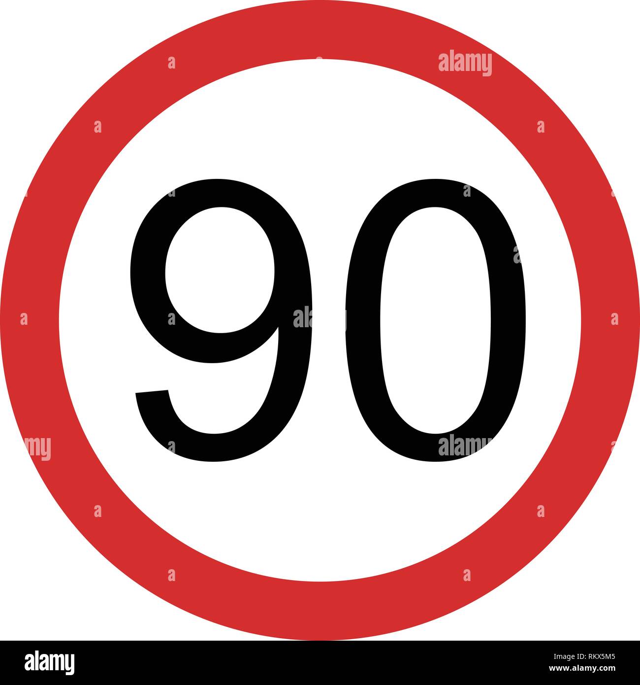 Vector Speed limit 90 Icon Sign Icon Vector Illustration For Personal ...