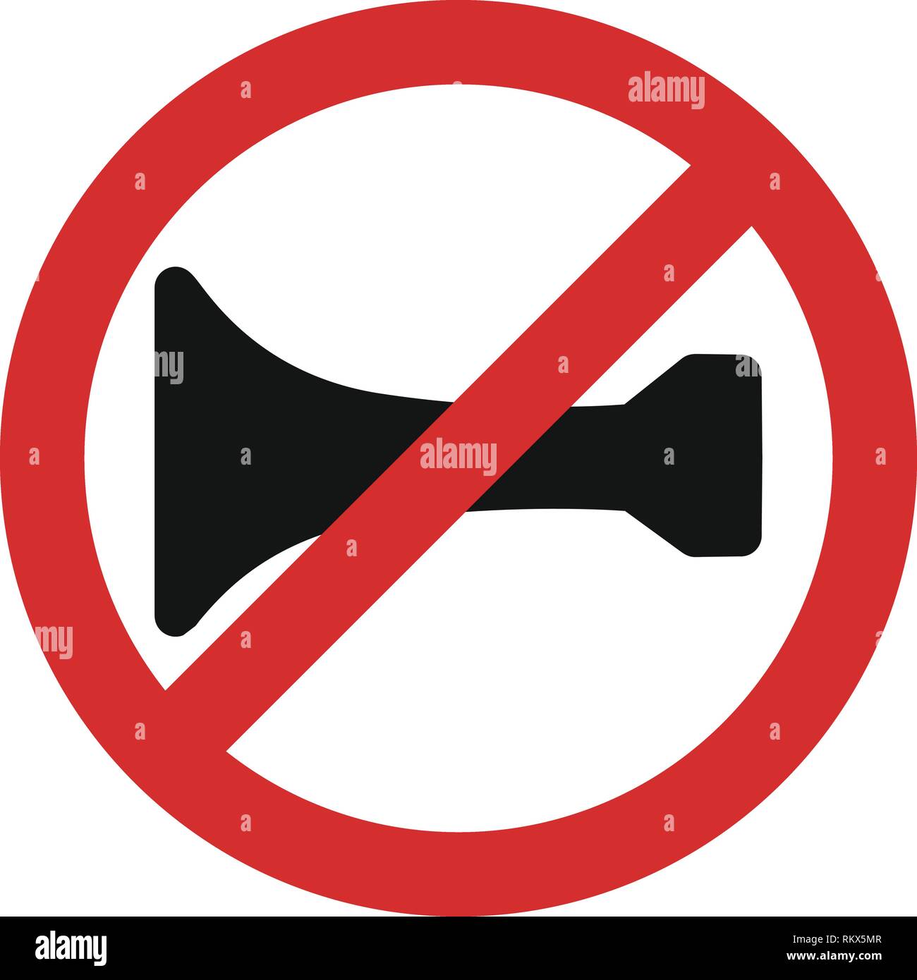 Vector Audible warning devices prohibited Icon Sign Icon Vector ...