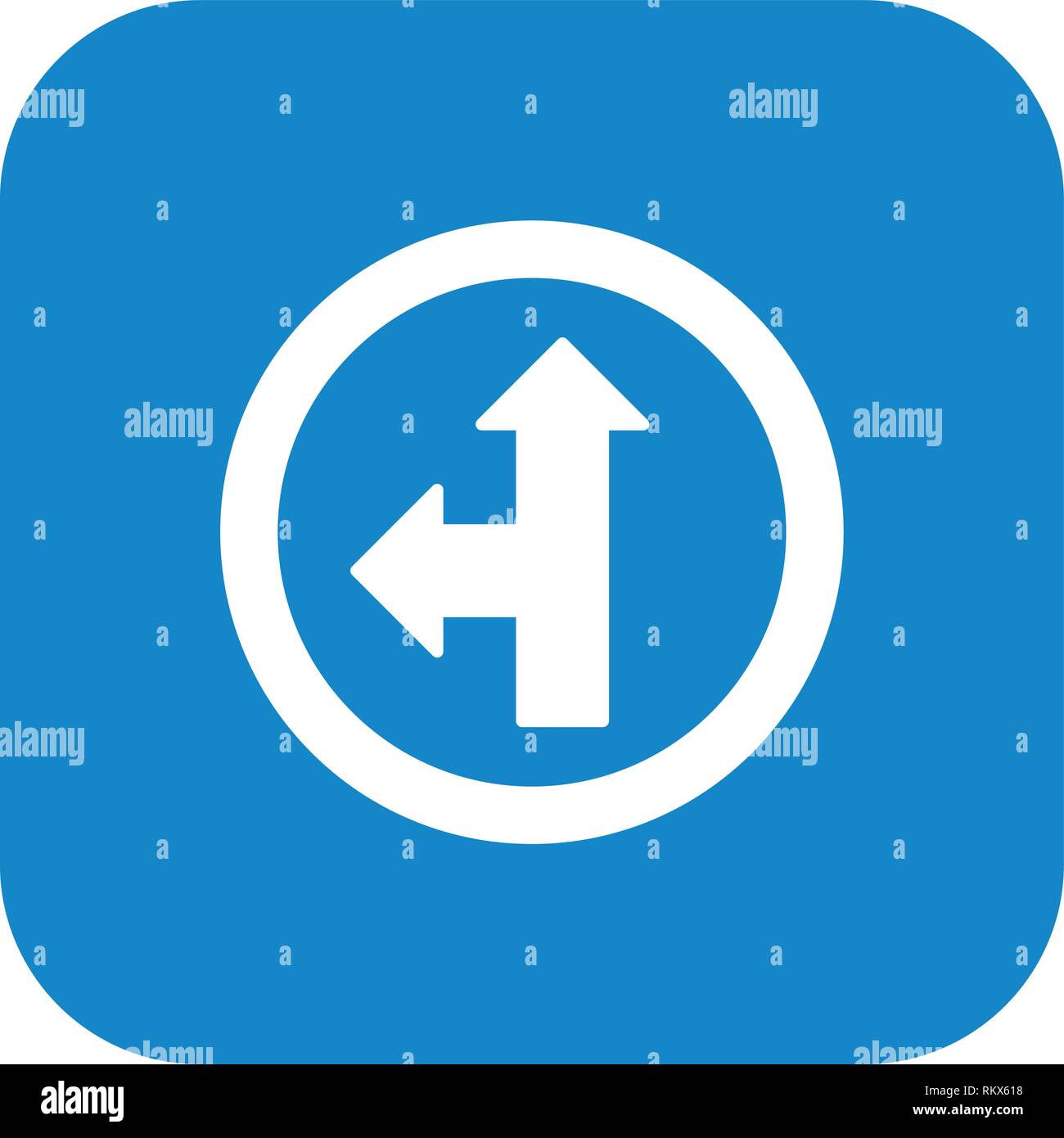 Vector Go straight or left Icon Sign Icon Vector Illustration For ...