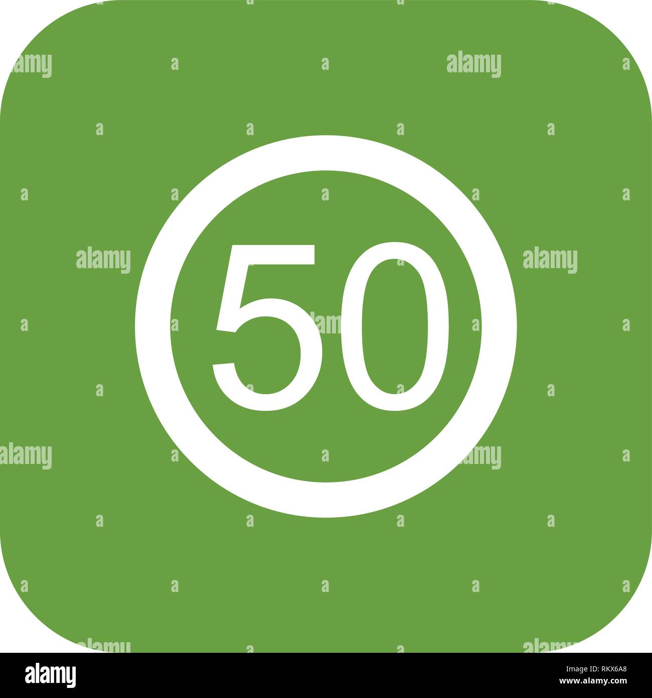 Vector Speed limit 50 Icon Sign Icon Vector Illustration For Personal ...