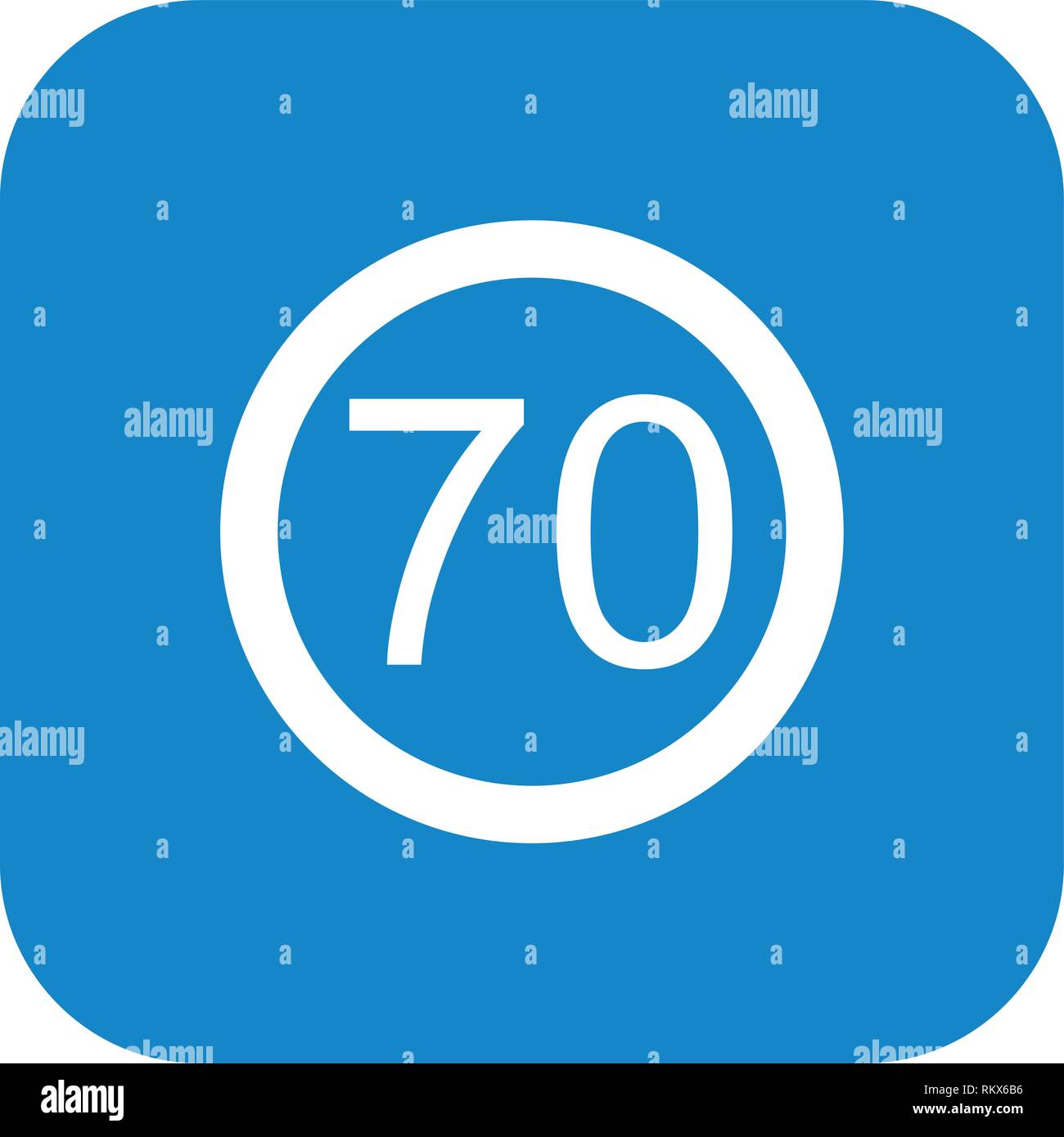 Vector Speed limit 70 Icon Sign Icon Vector Illustration For Personal ...