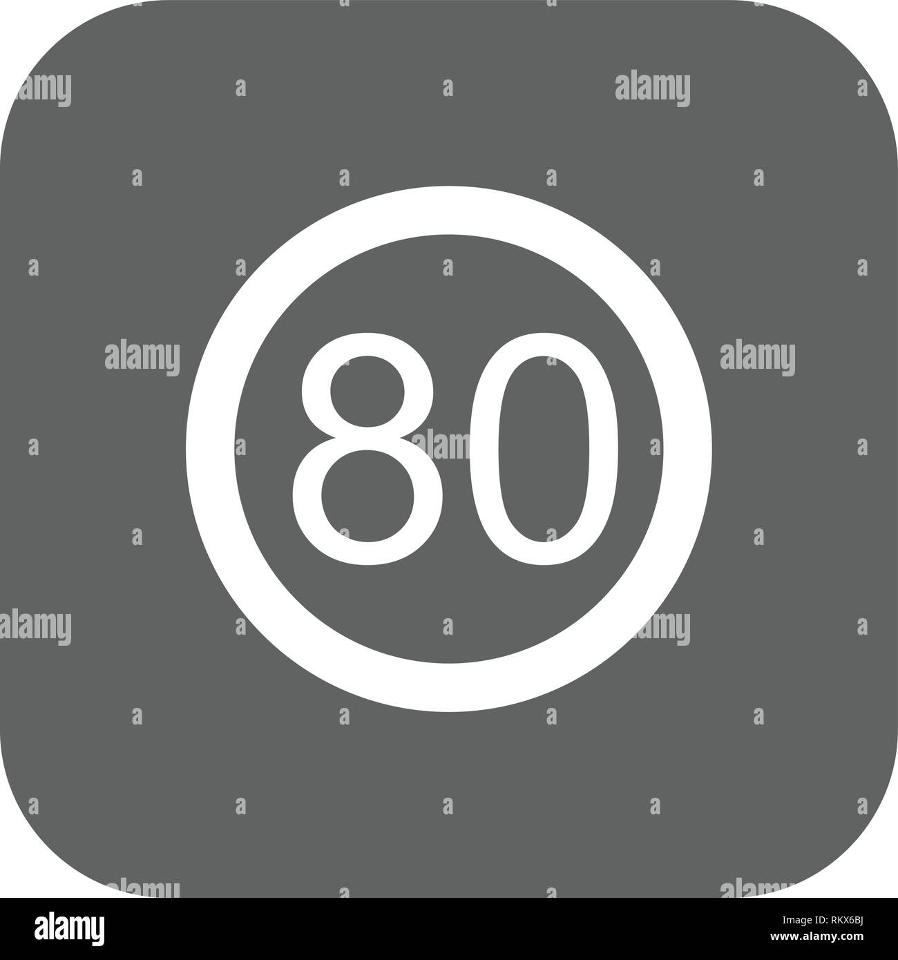 Vector Speed limit 80 Icon Sign Icon Vector Illustration For Personal ...