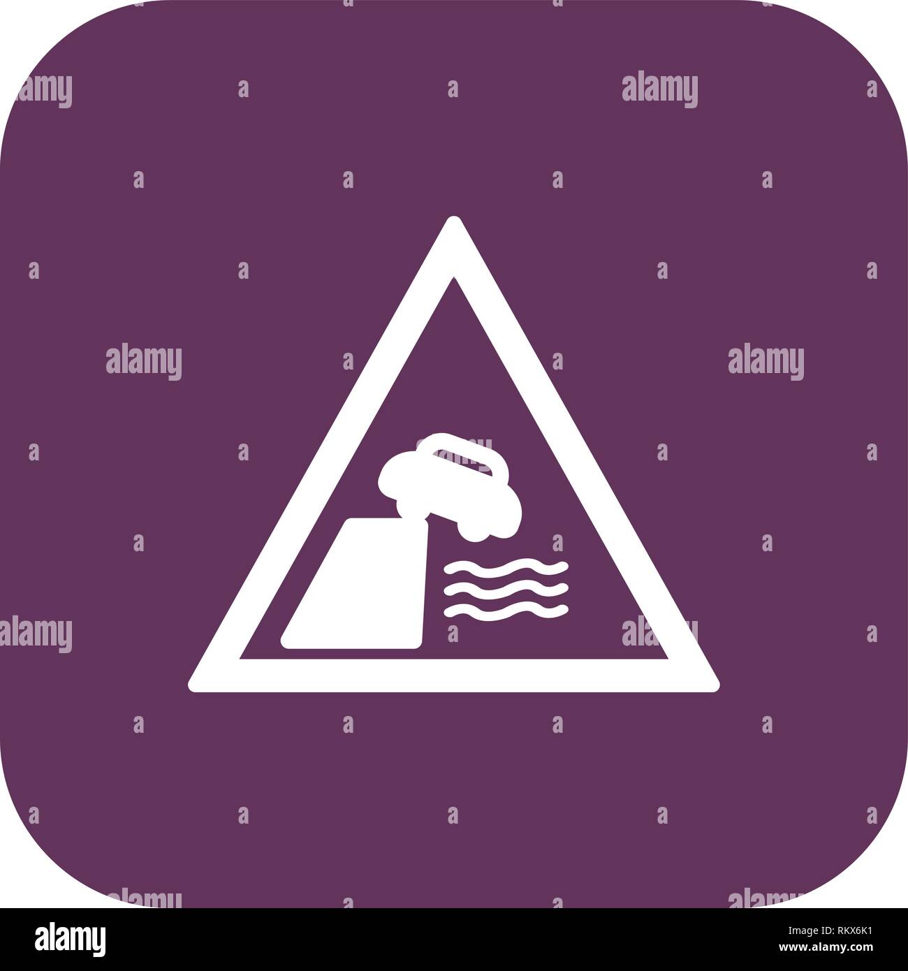 Vector Road leads on to quay or river bank Icon Sign Icon Vector ...