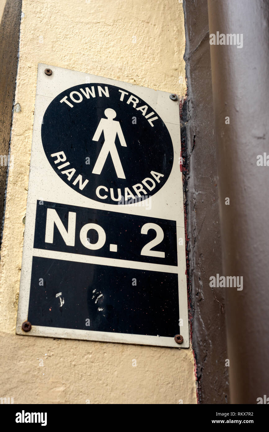 Tourism Ireland Bilingual town trail sign in English and Gaelic Irish ...