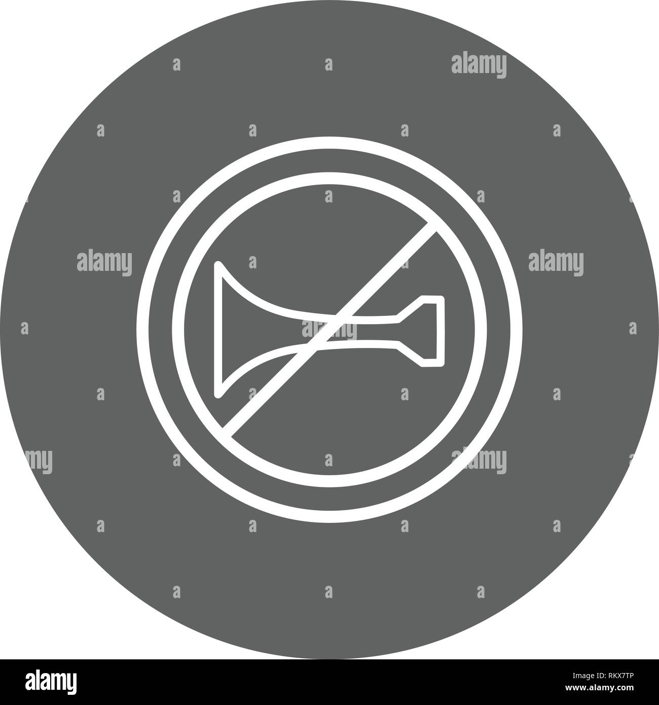 Vector Audible warning devices prohibited Icon Sign Icon Vector ...