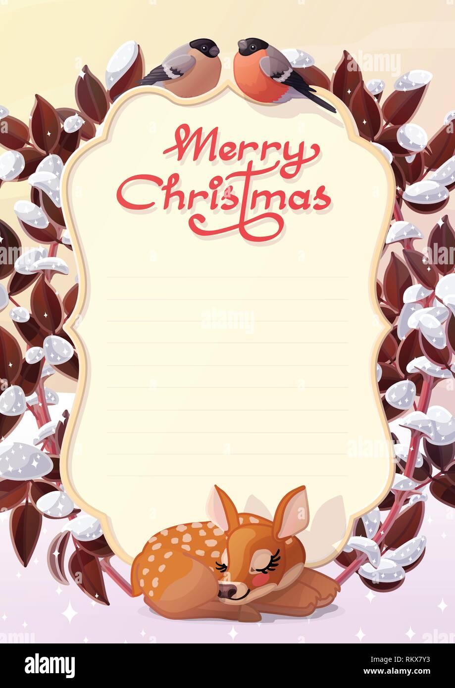 Christmas greeting card empty Stock Vector Images - Alamy