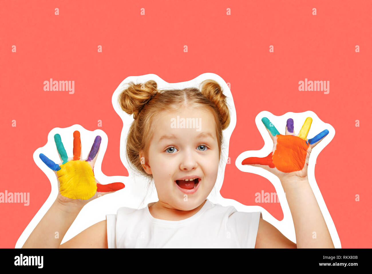 Child paint hands hi-res stock photography and images - Alamy