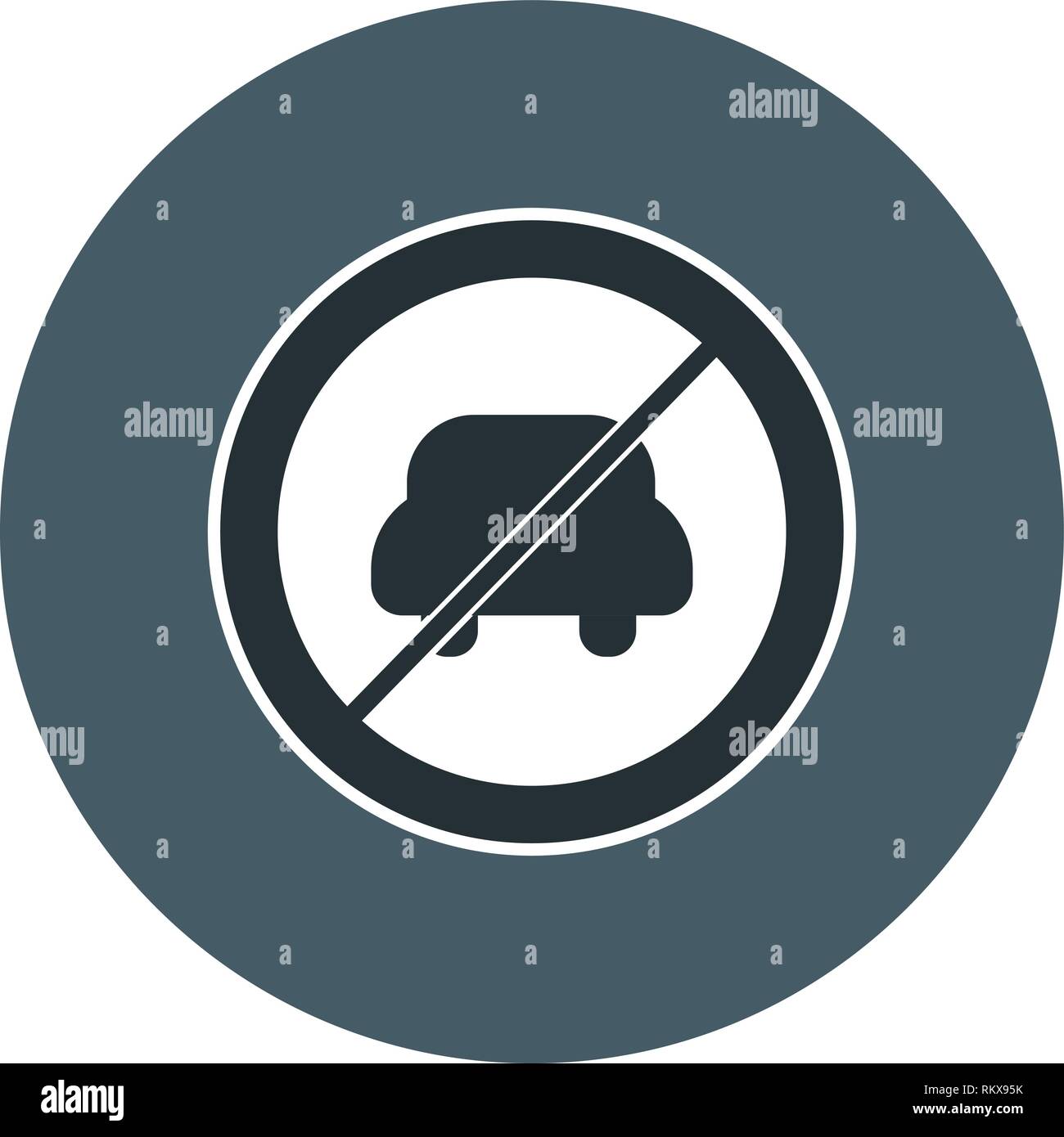 Vector No entry for motor vehicle Icon Sign Icon Vector Illustration ...