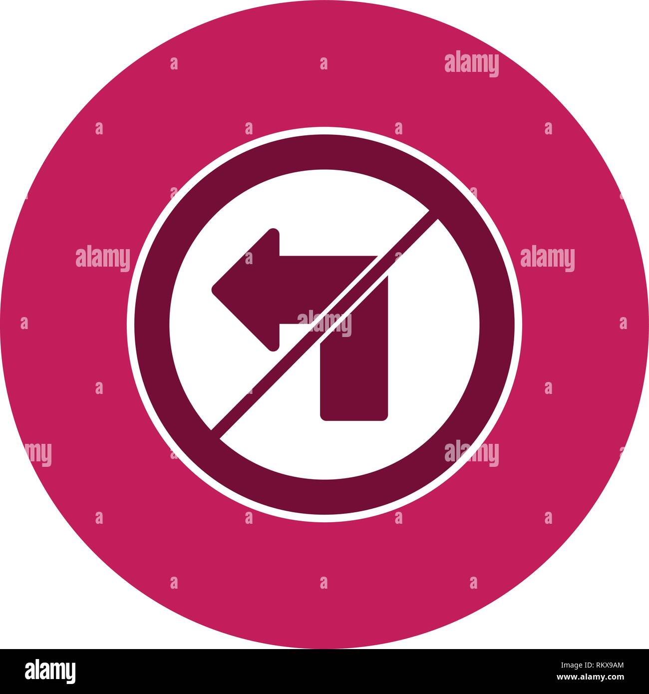 Vector No left turn Icon Sign Icon Vector Illustration For Personal And ...