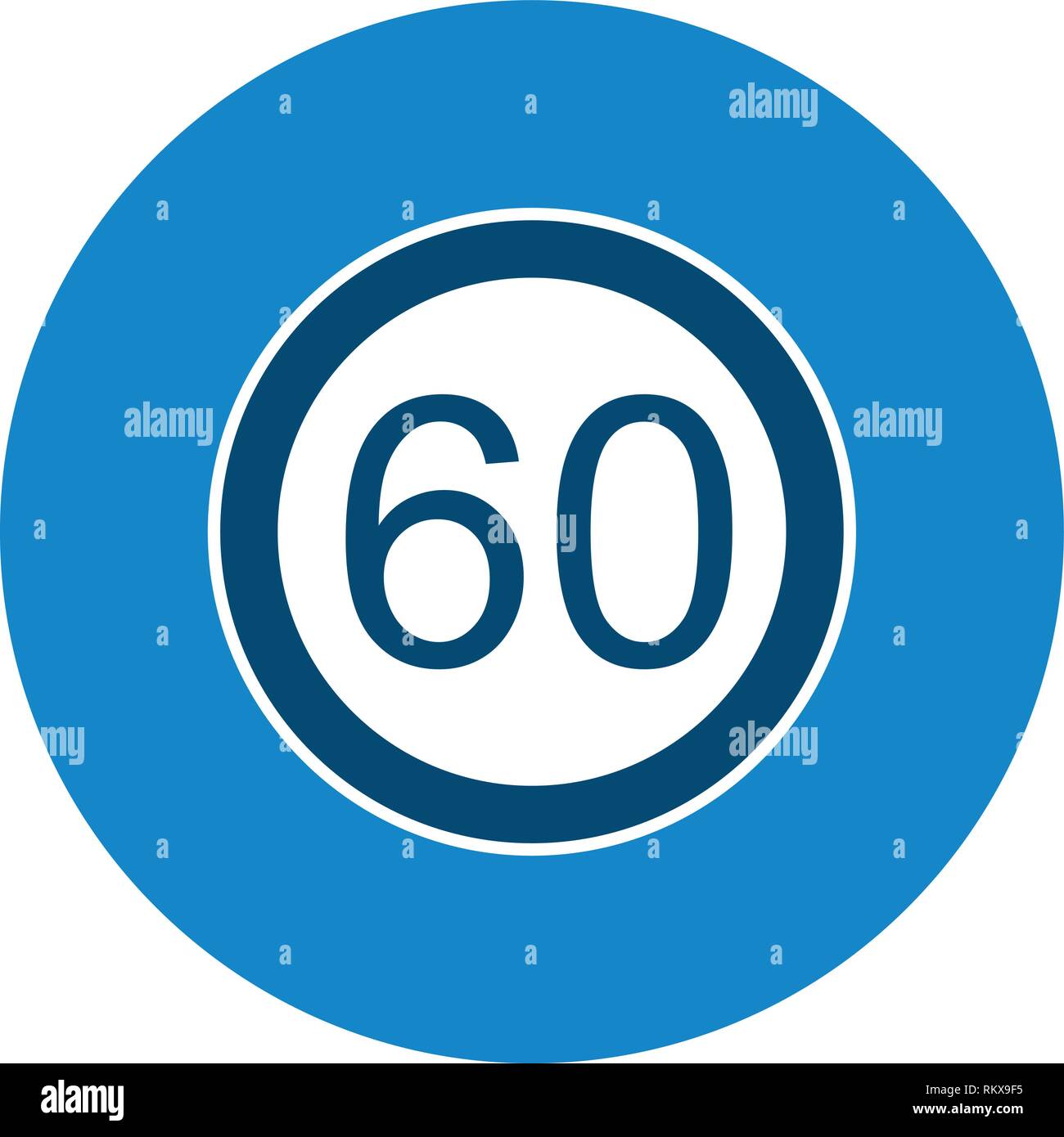 Vector Speed limit 60 Icon Sign Icon Vector Illustration For Personal ...