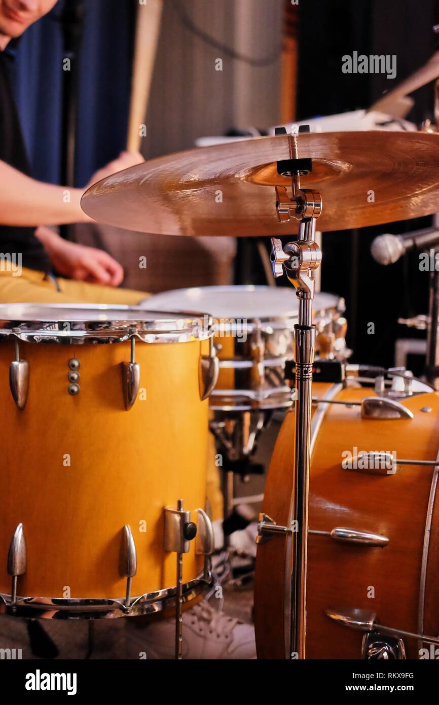 Concert stage with instruments set up hi-res stock photography and ...