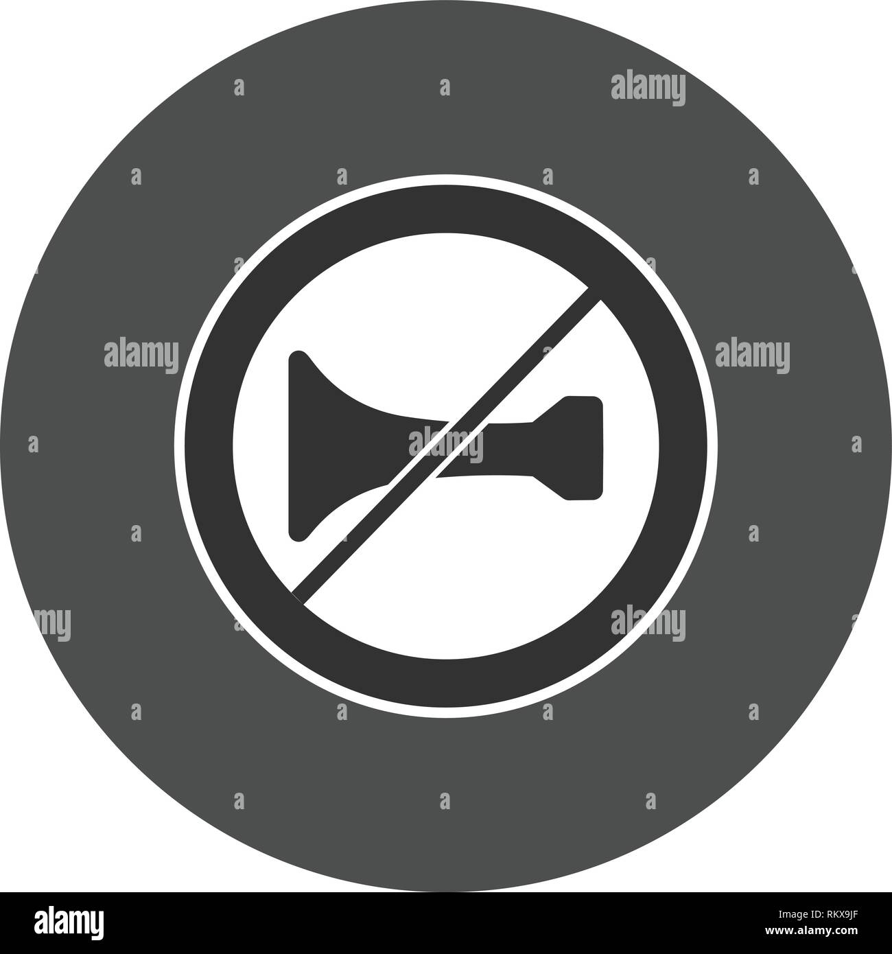 Vector Audible warning devices prohibited Icon Sign Icon Vector ...