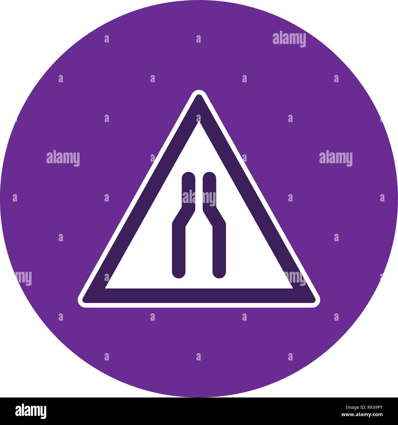 Vector Carriageway narrow Icon Sign Icon Vector Illustration For ...