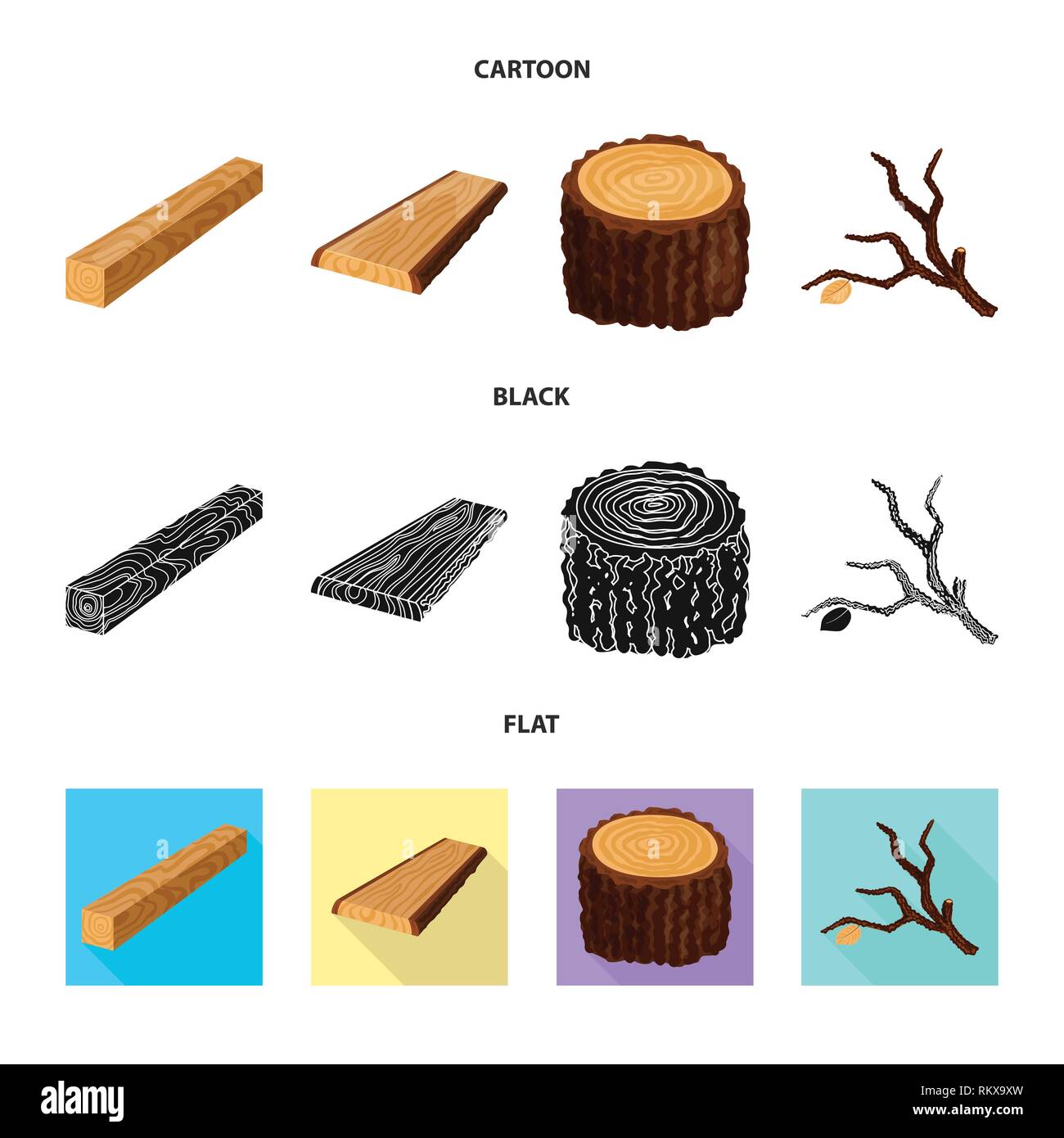 Isolated object of tree and raw icon. Collection of tree and ...