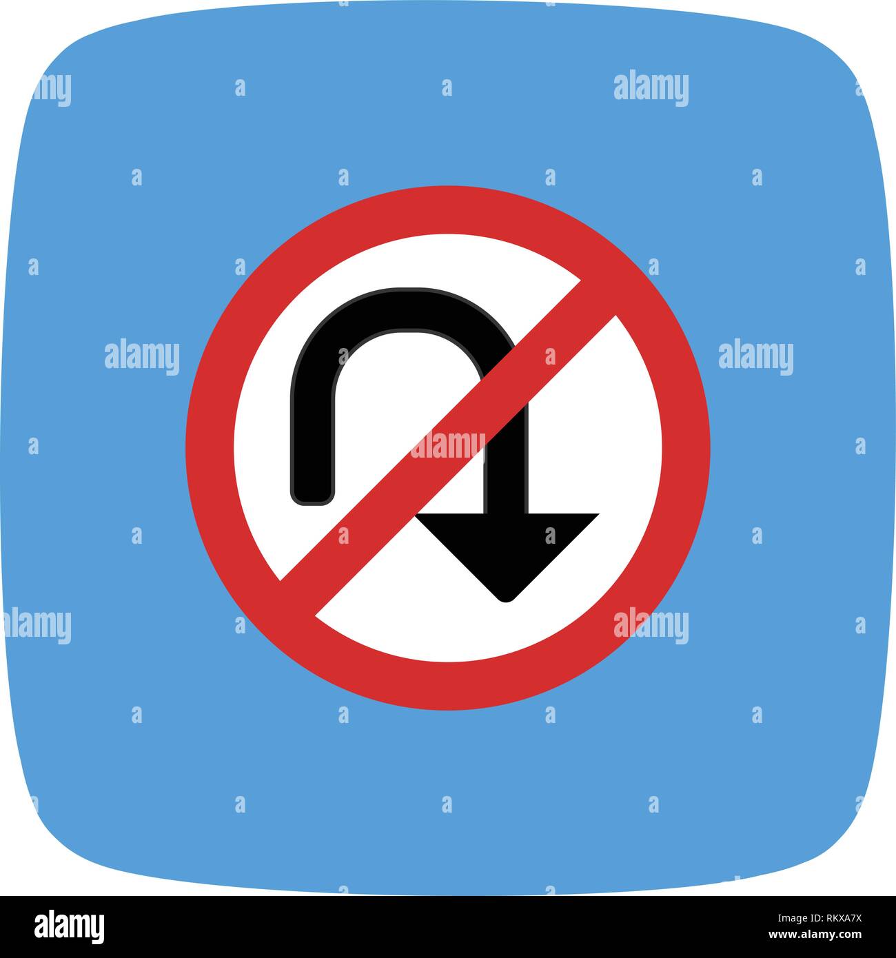 Vector No U-turn Icon Sign Icon Vector Illustration For Personal And ...