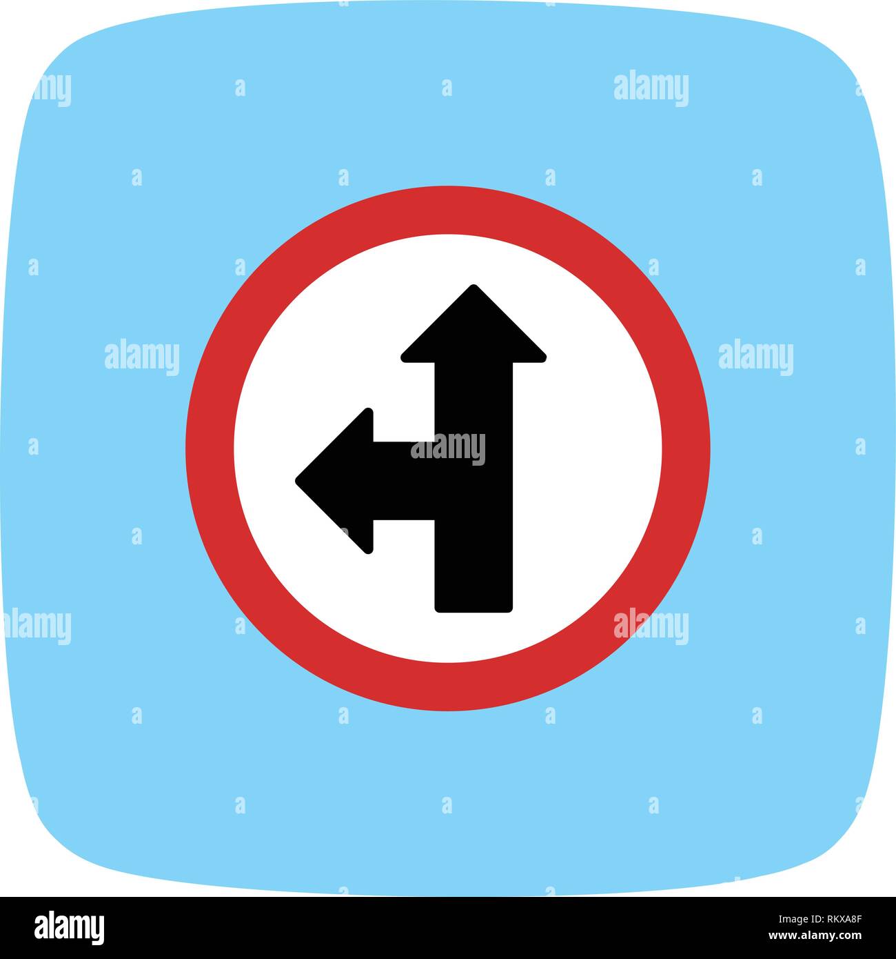 Vector Go straight or left Icon Sign Icon Vector Illustration For ...