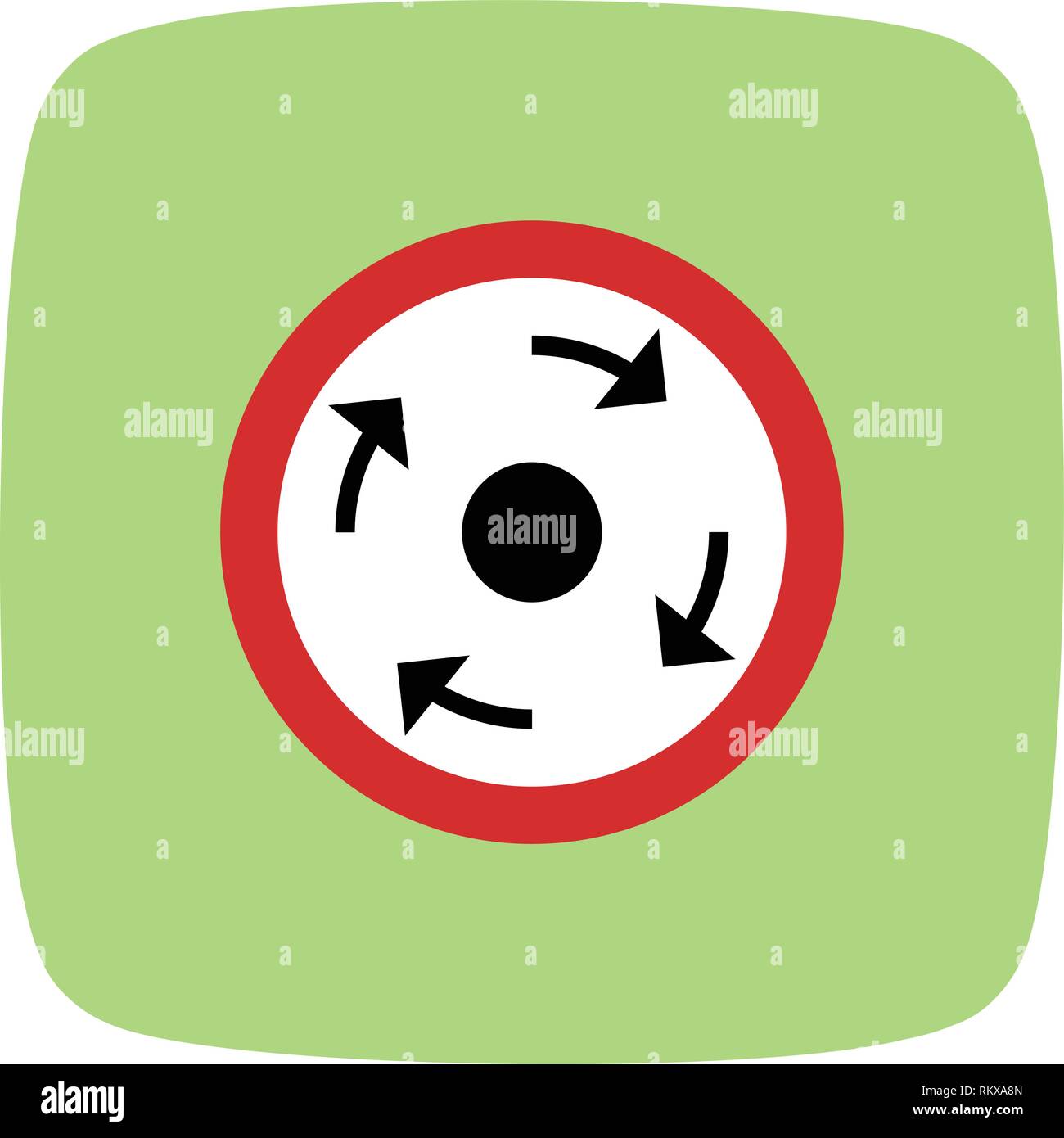 Vector Compulsory roundabout Icon Sign Icon Vector Illustration For ...