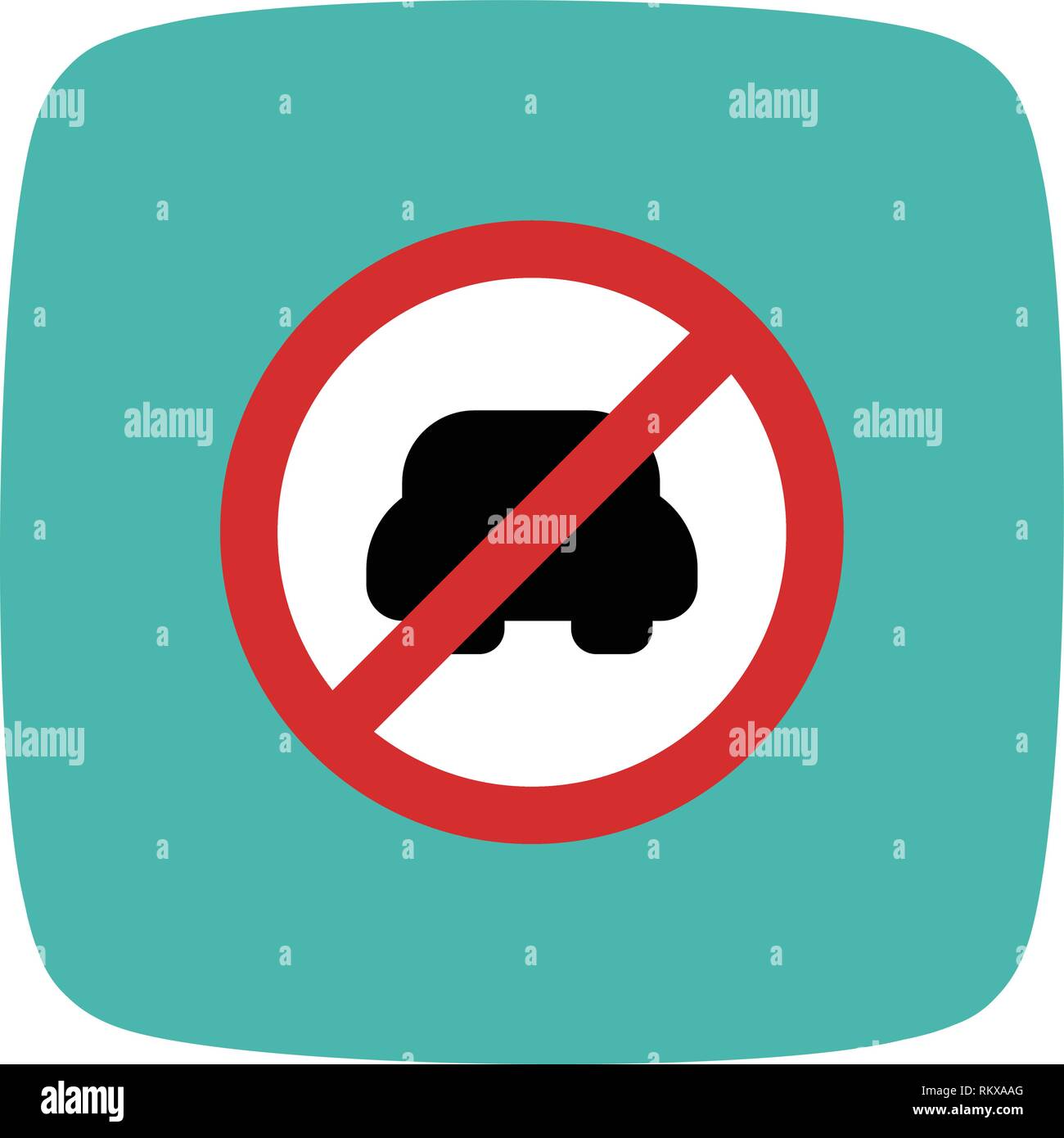 Vector No entry for motor vehicle Icon Sign Icon Vector Illustration ...