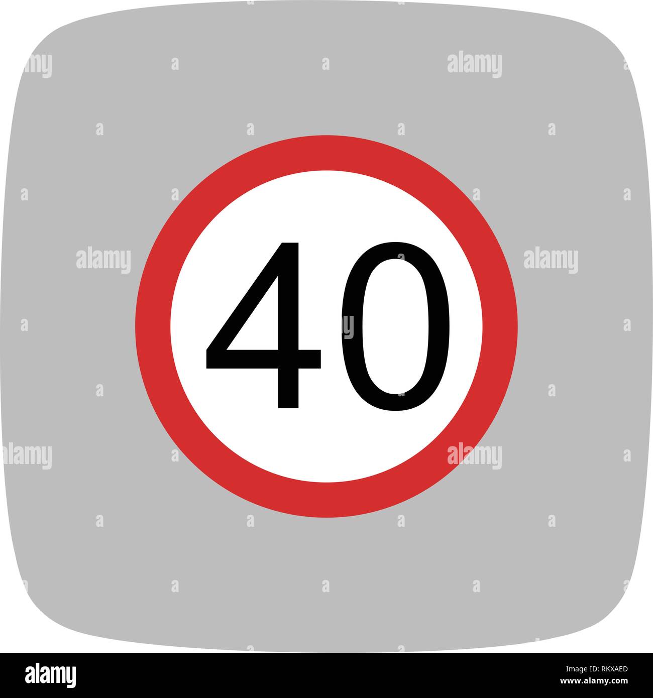 Vector Speed limit 40 Icon Sign Icon Vector Illustration For Personal ...