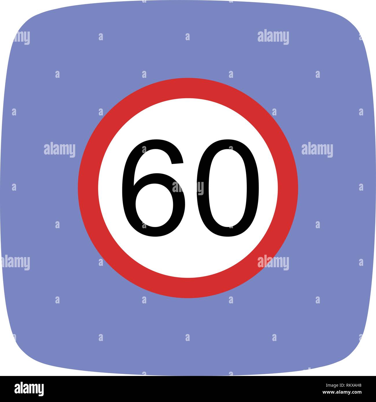 Speed limit sign 60 Stock Vector Images - Alamy