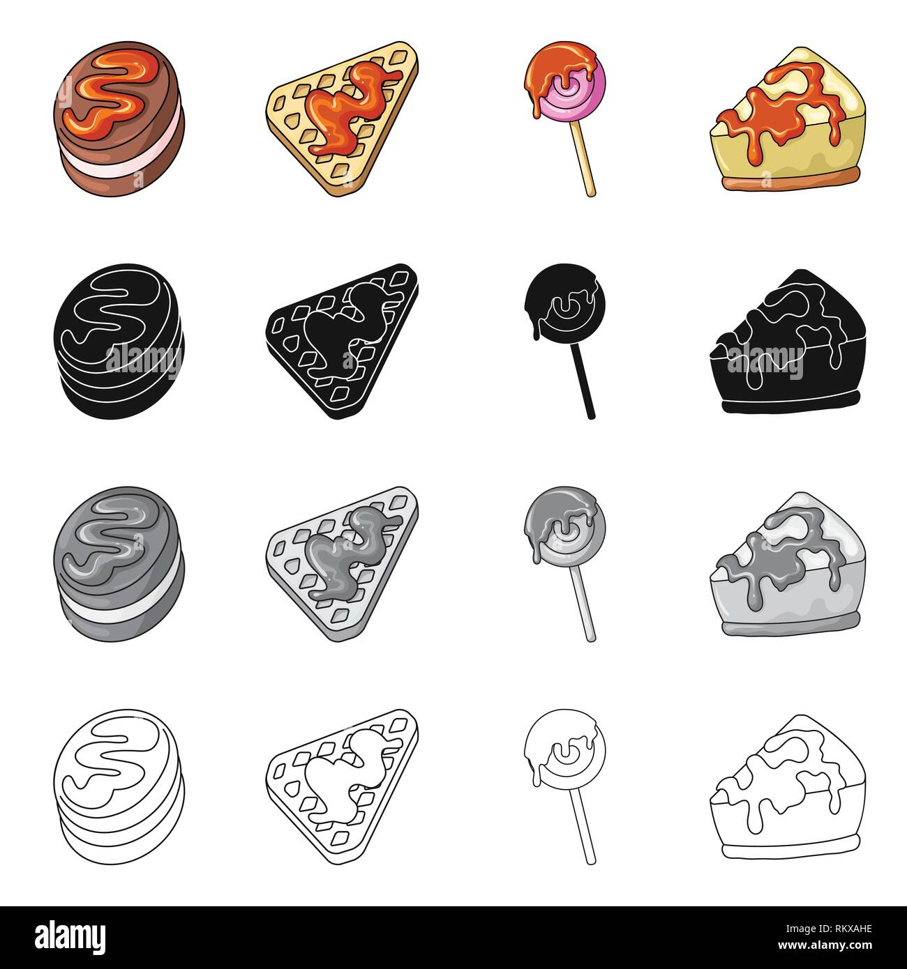 Vector illustration of confectionery and culinary icon. Set of ...
