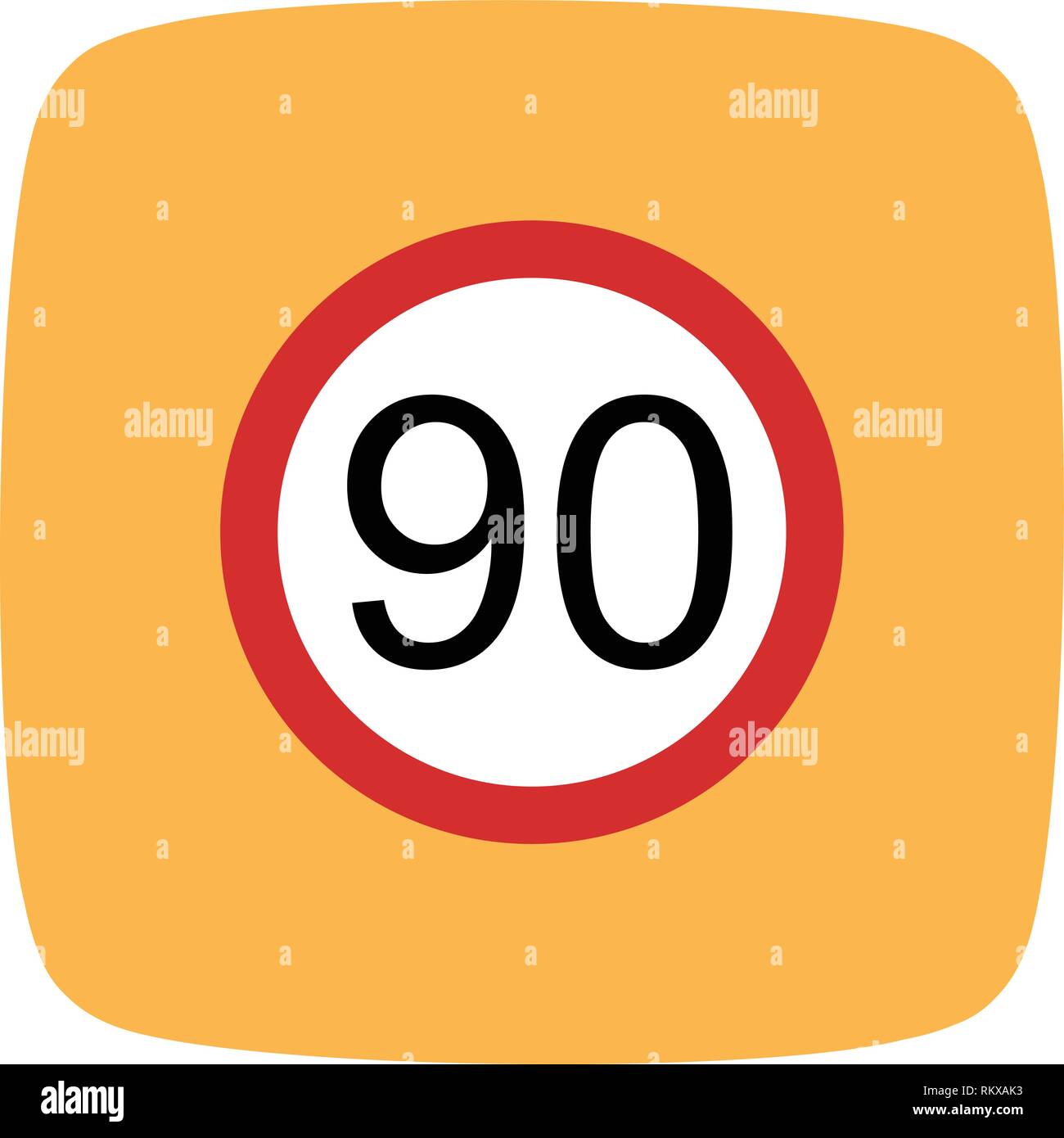Vector Speed limit 90 Icon Sign Icon Vector Illustration For Personal ...