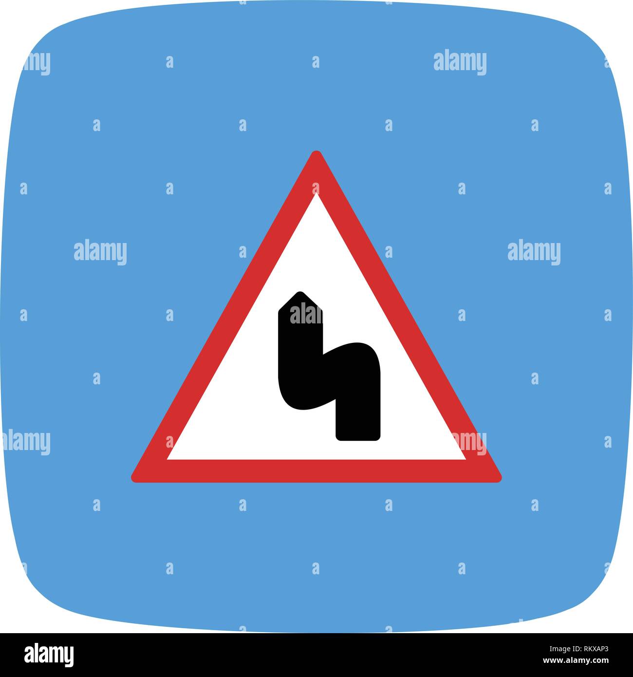 Vector Double bend to the left Icon Sign Icon Vector Illustration For ...