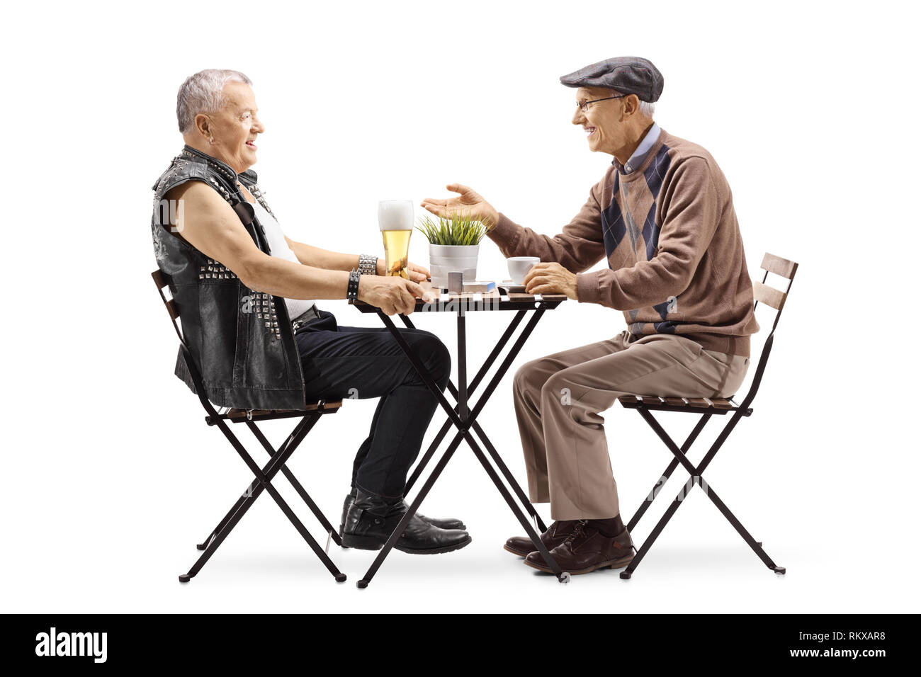 Mature man talking friend Cut Out Stock Images & Pictures - Alamy