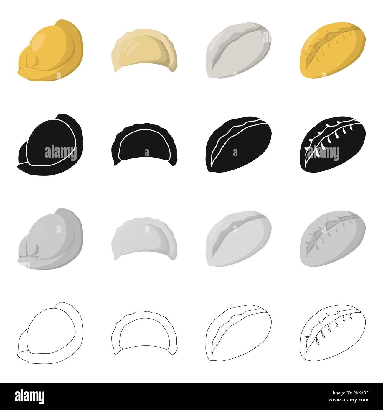 Vector design of products and cooking icon. Collection of products and ...