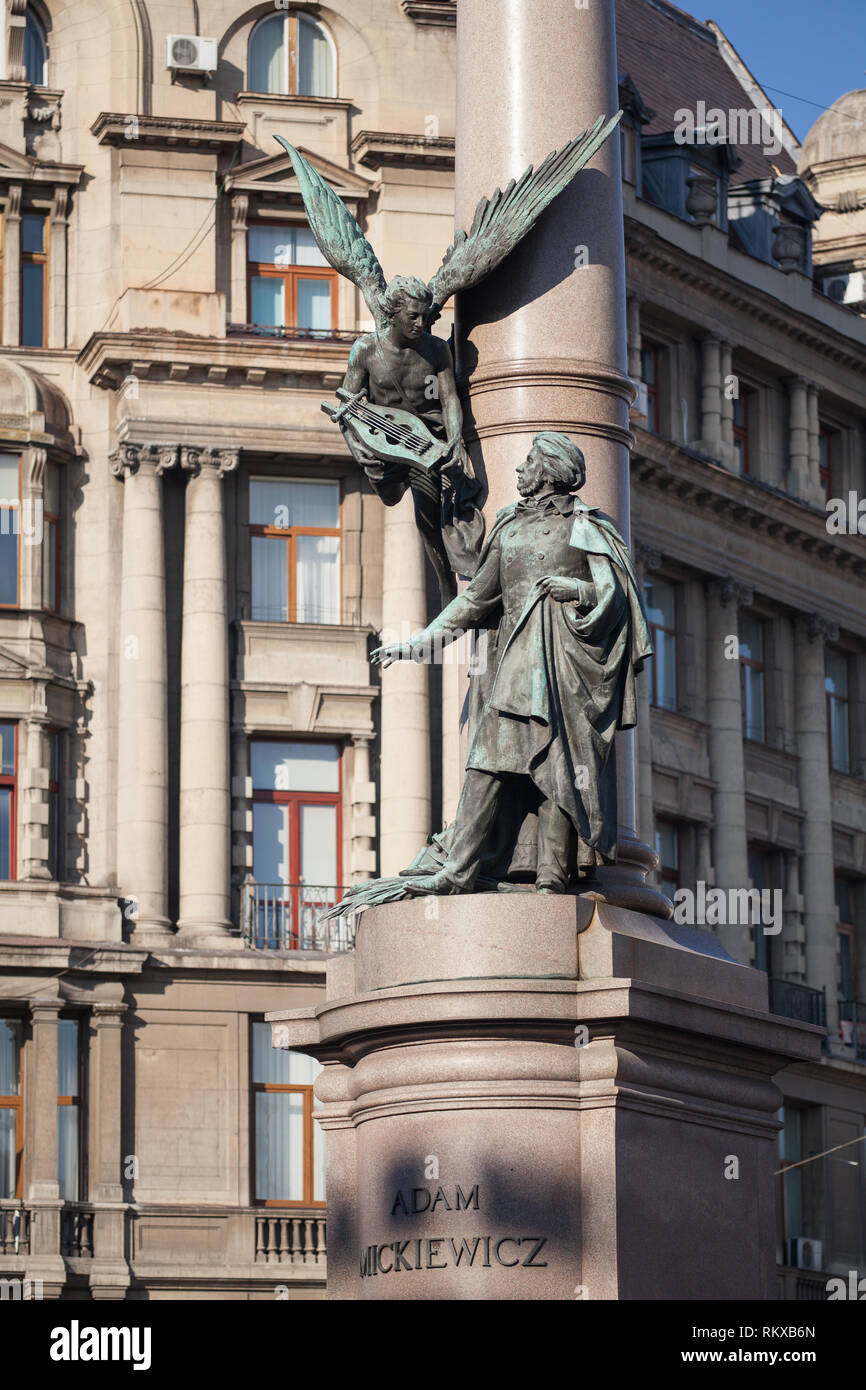 Monument to Adam Mickiewicz in Lviv, Ukraine, built in 1904, designed ...