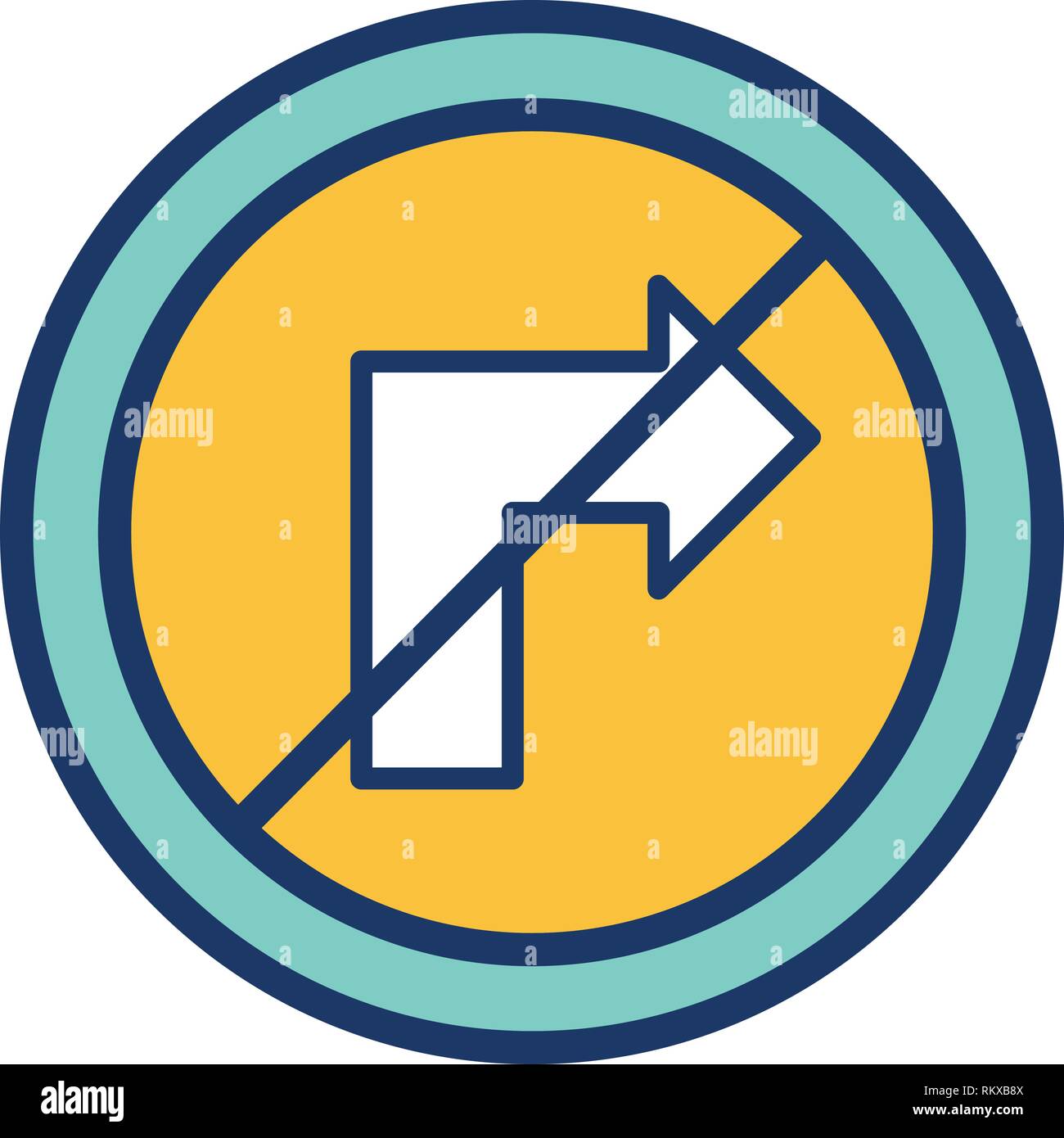Vector No right turn Icon Sign Icon Vector Illustration For Personal ...