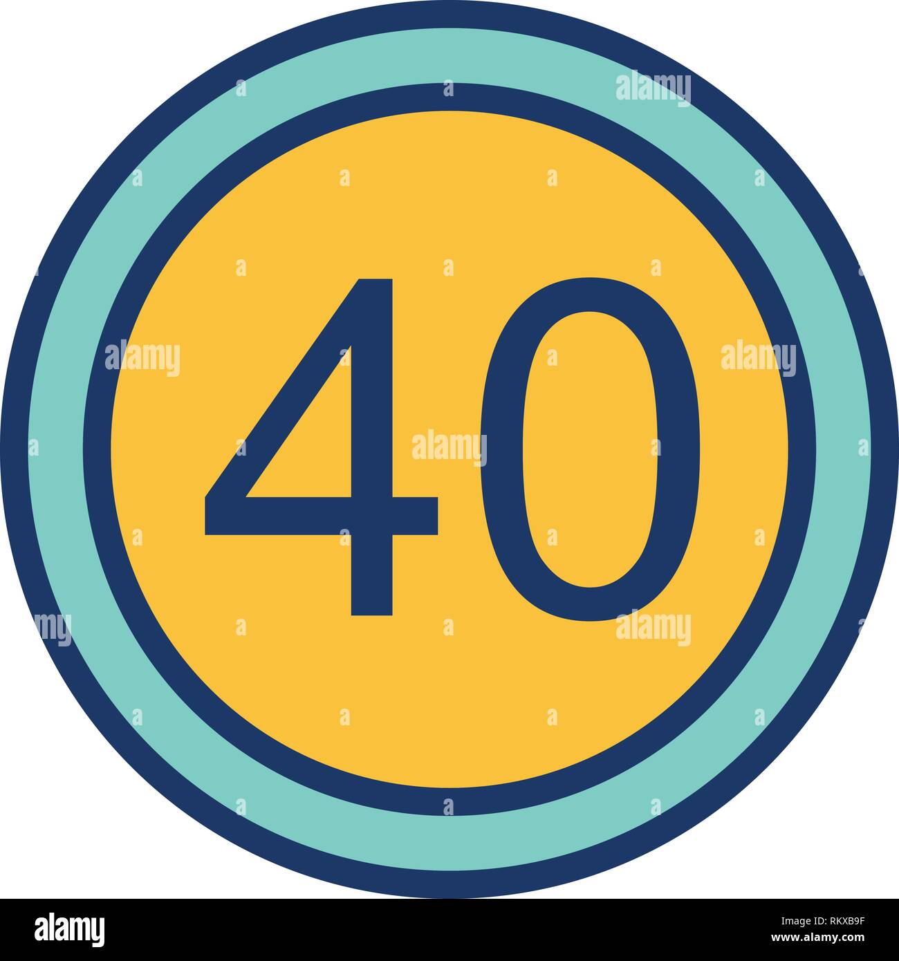 Vector Speed limit 40 Icon Sign Icon Vector Illustration For Personal ...