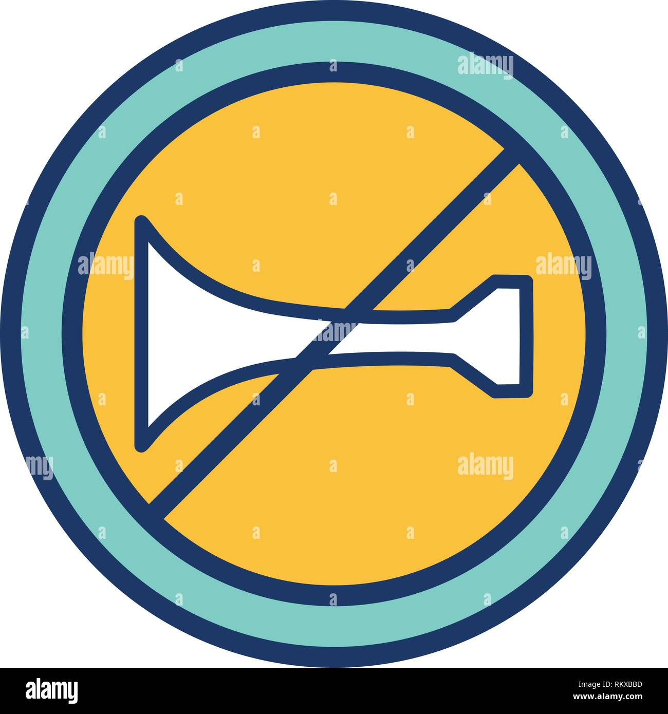 Vector Audible warning devices prohibited Icon Sign Icon Vector ...