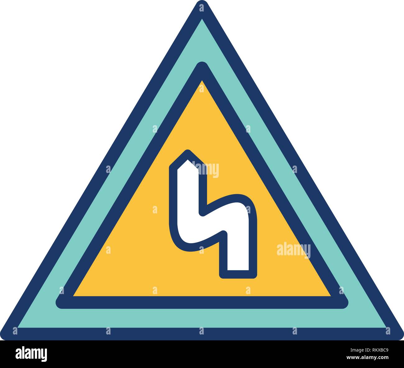 Double bend road Stock Vector Images - Alamy