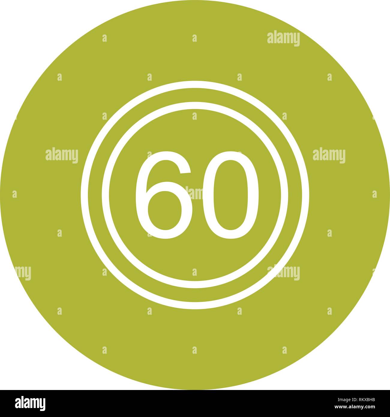 Vector Speed limit 60 Icon Sign Icon Vector Illustration For Personal ...