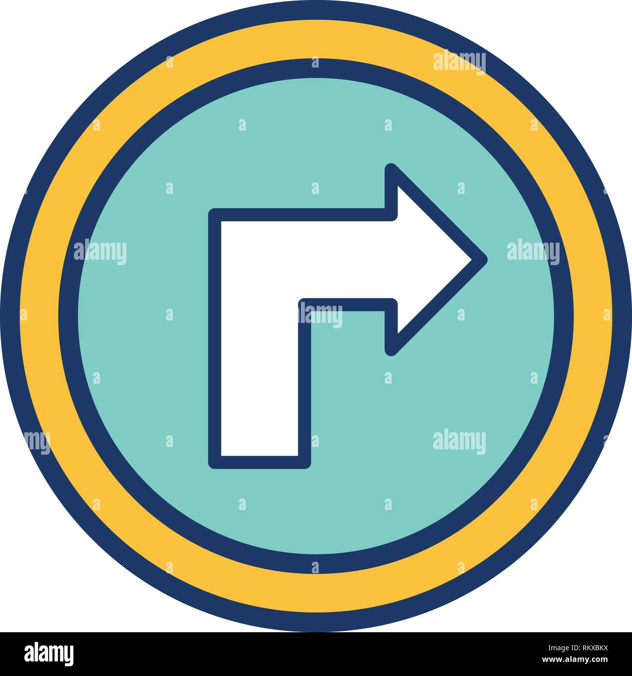 Vector Turn to the Right Icon Sign Icon Vector Illustration For ...