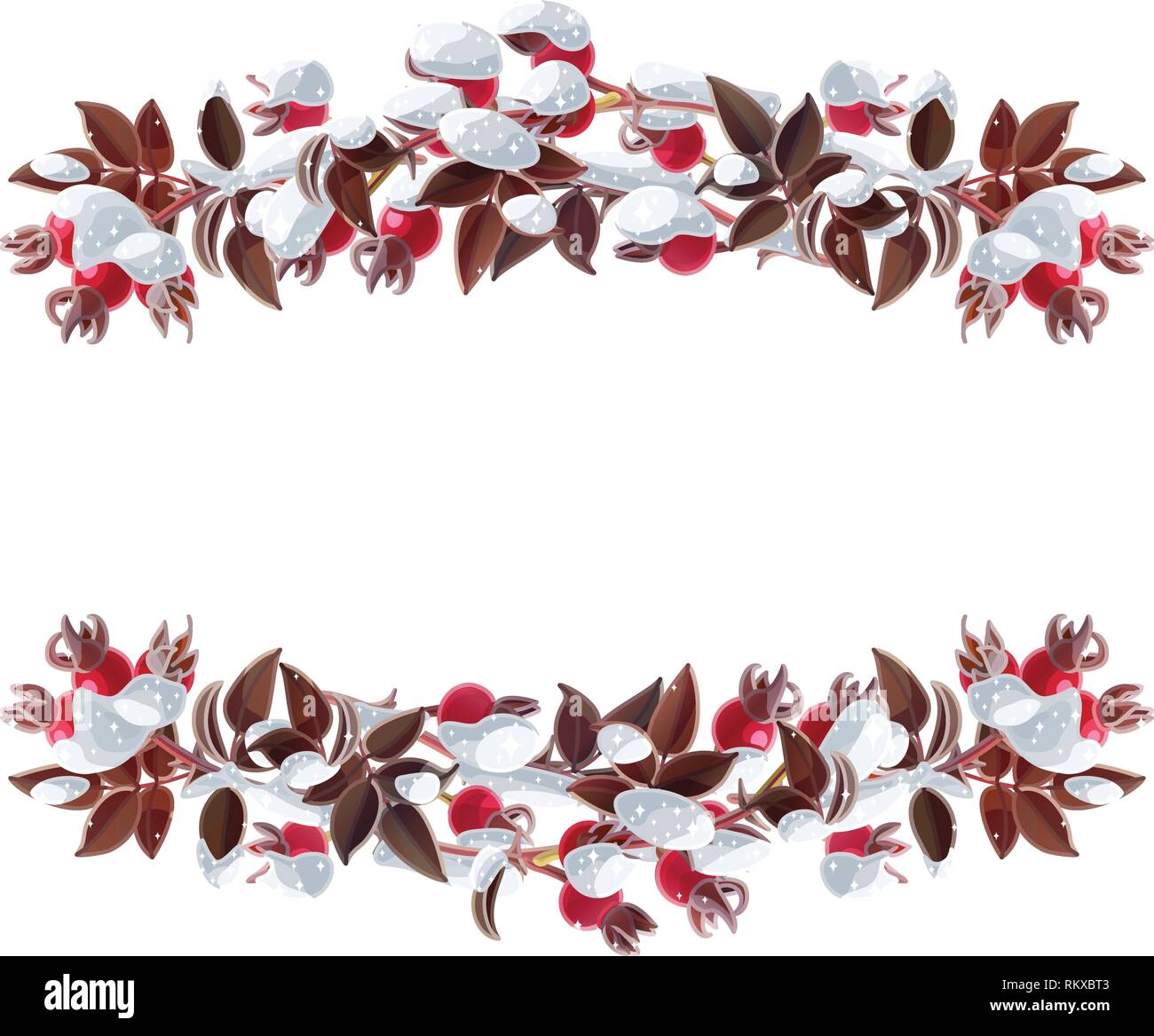 vector Christmas wreath winter border garland art Stock Vector Image ...