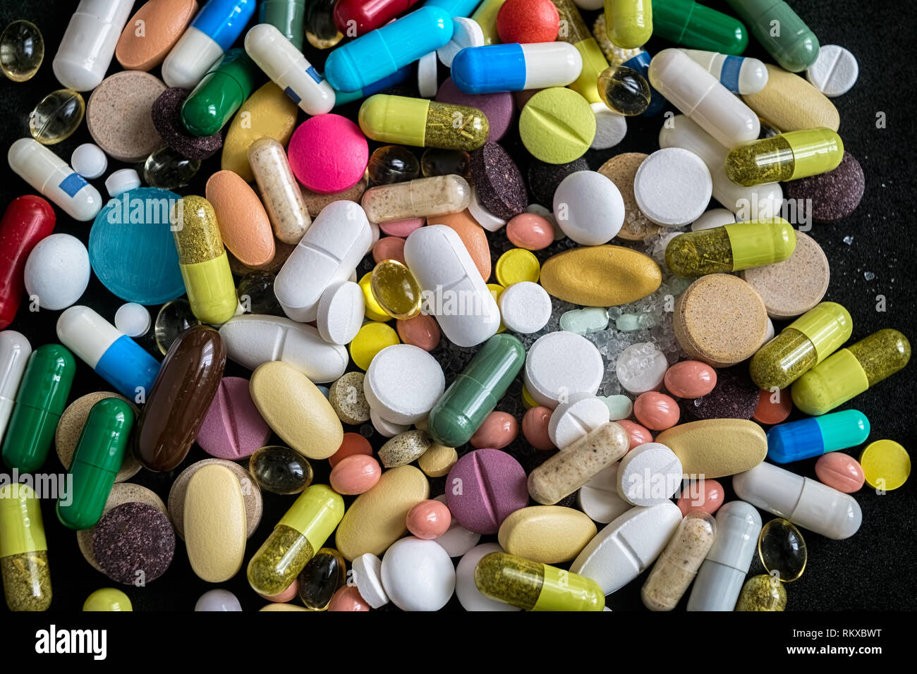 Drugs background.Pharmaceutical tablets, capsules, therapy drugs and ...
