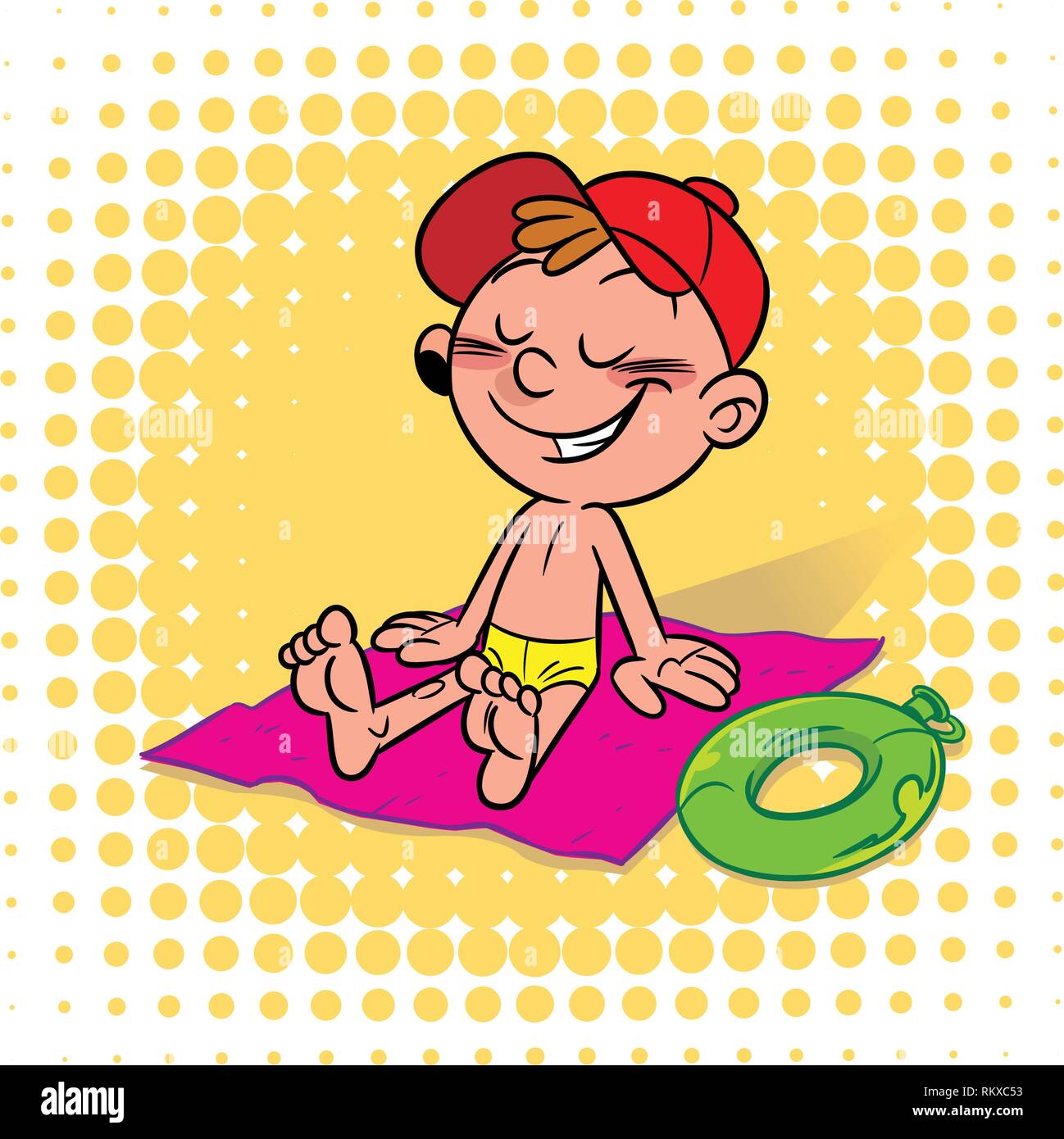 Cartoon Sunbathing Stock Vector Images - Alamy