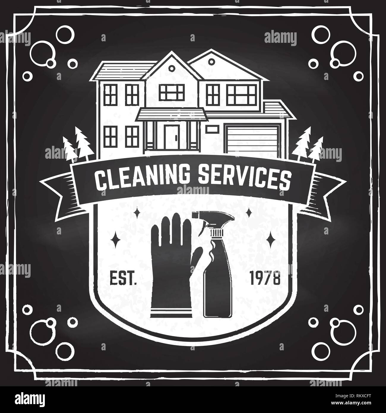Cleaning company badge, emblem. Vector illustration. Concept for shirt ...
