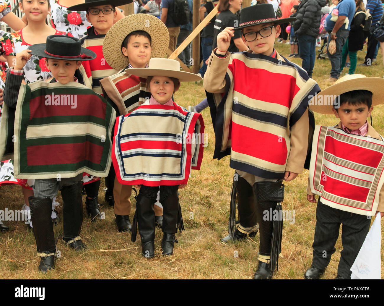 Chile, Lake District, Nueva Braunau, folklore festival, people Stock ...