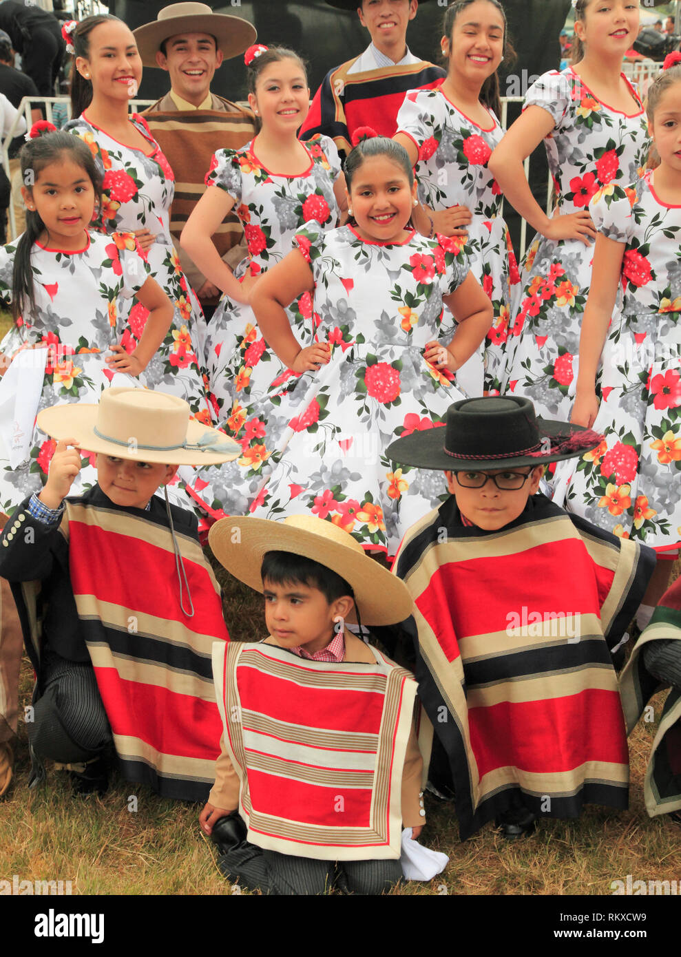Chile, Lake District, Nueva Braunau, folklore festival, people Stock ...
